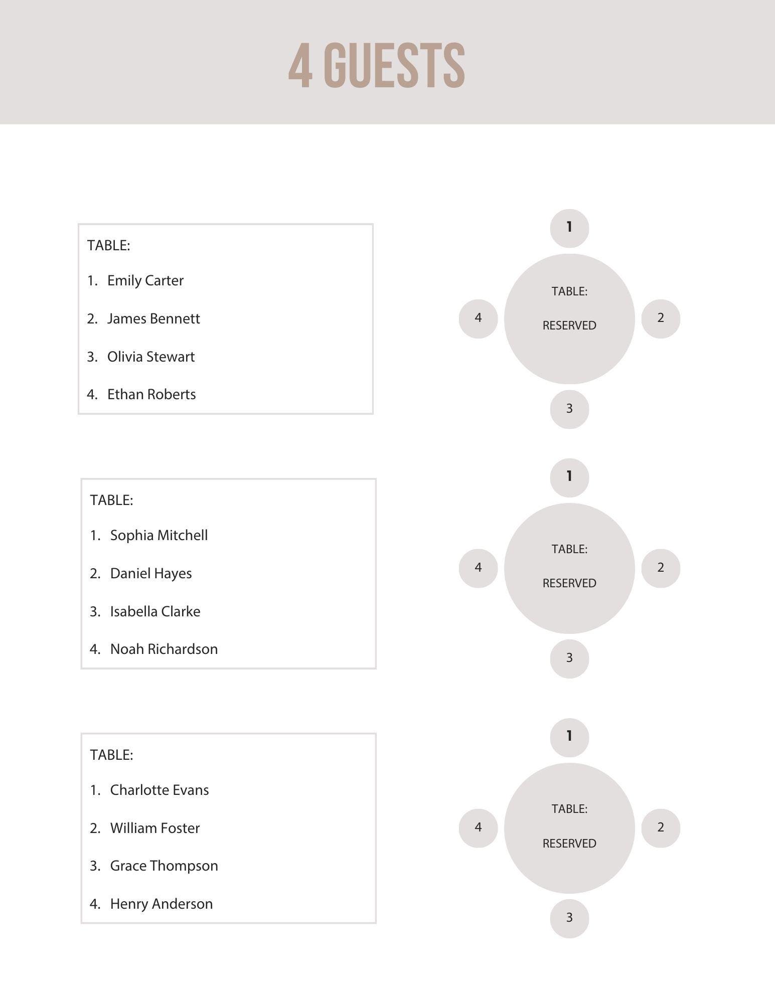 LIMITED OFFER! Wedding Seating Plan for Round Tables – Instant Download ...