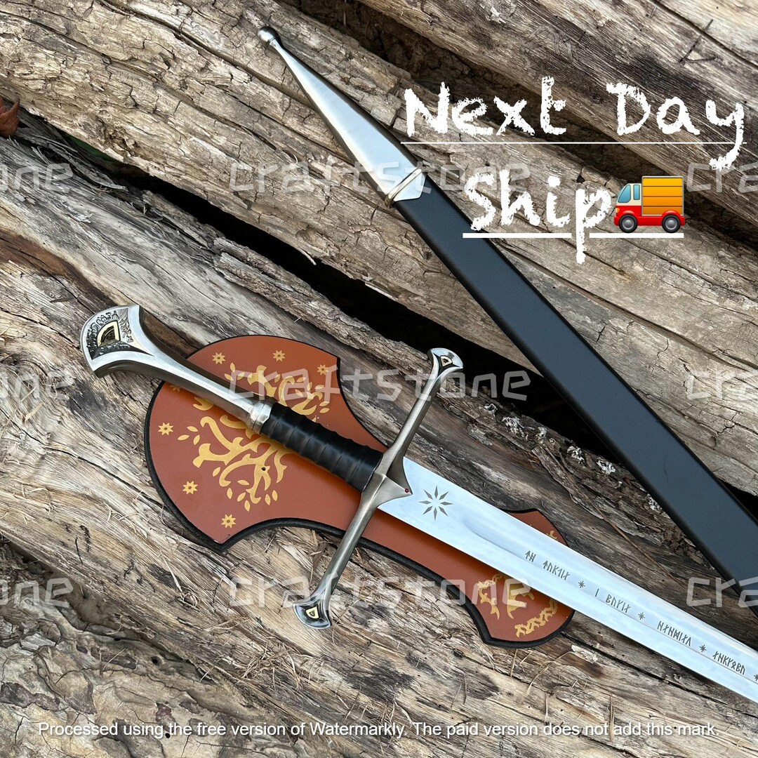 Anduril Sword of Aragorn Strider With Free Wall Mount and Scabbard ...