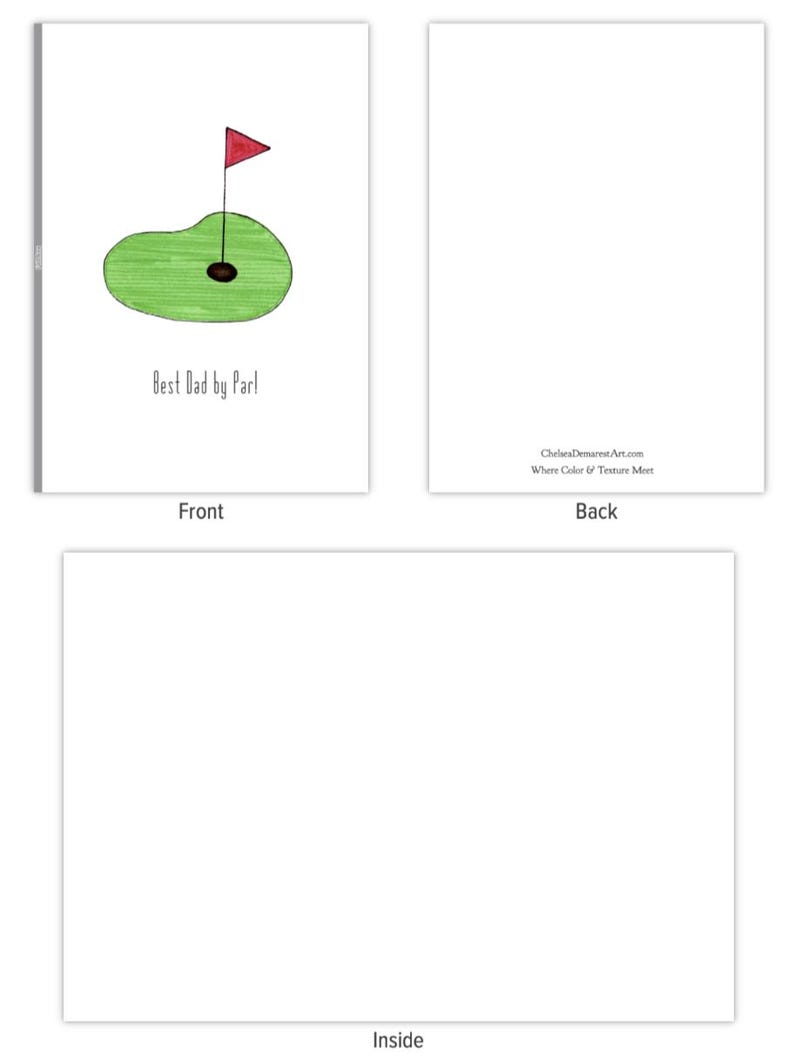 Best Dad by Par Father’s Day Card – Blank Bifold Golf-themed Greeting ...