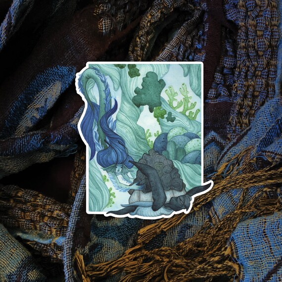 Mermaid Sticker 'swim Brave' Sticker Laminated | Etsy