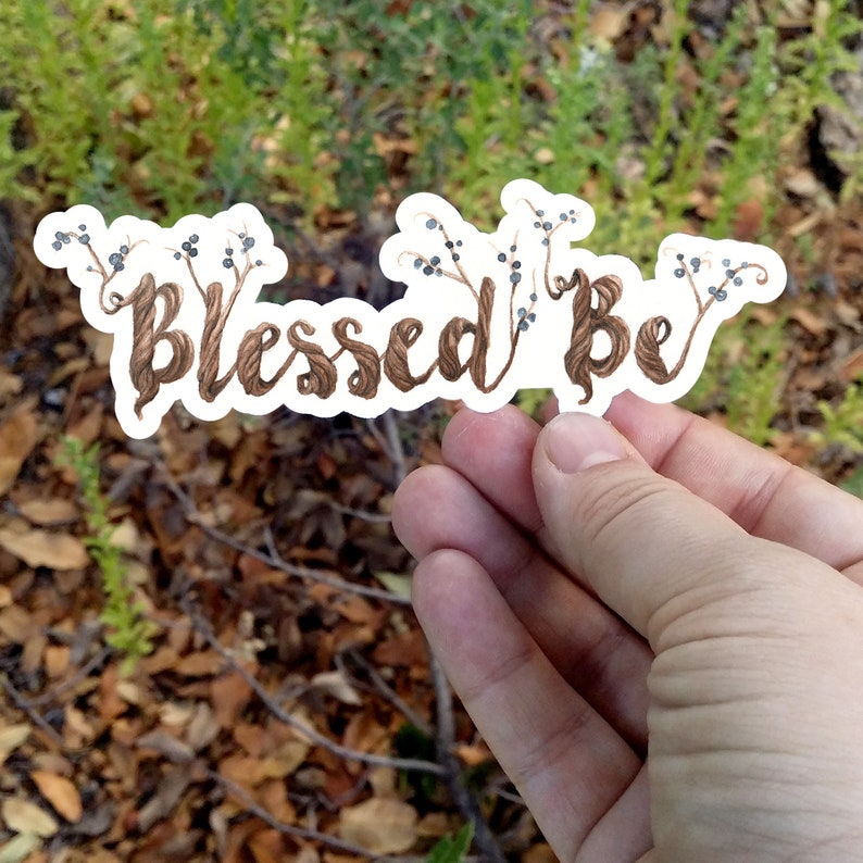 Witchy Sticker 'blessed Be' Laminated Sticker | Etsy