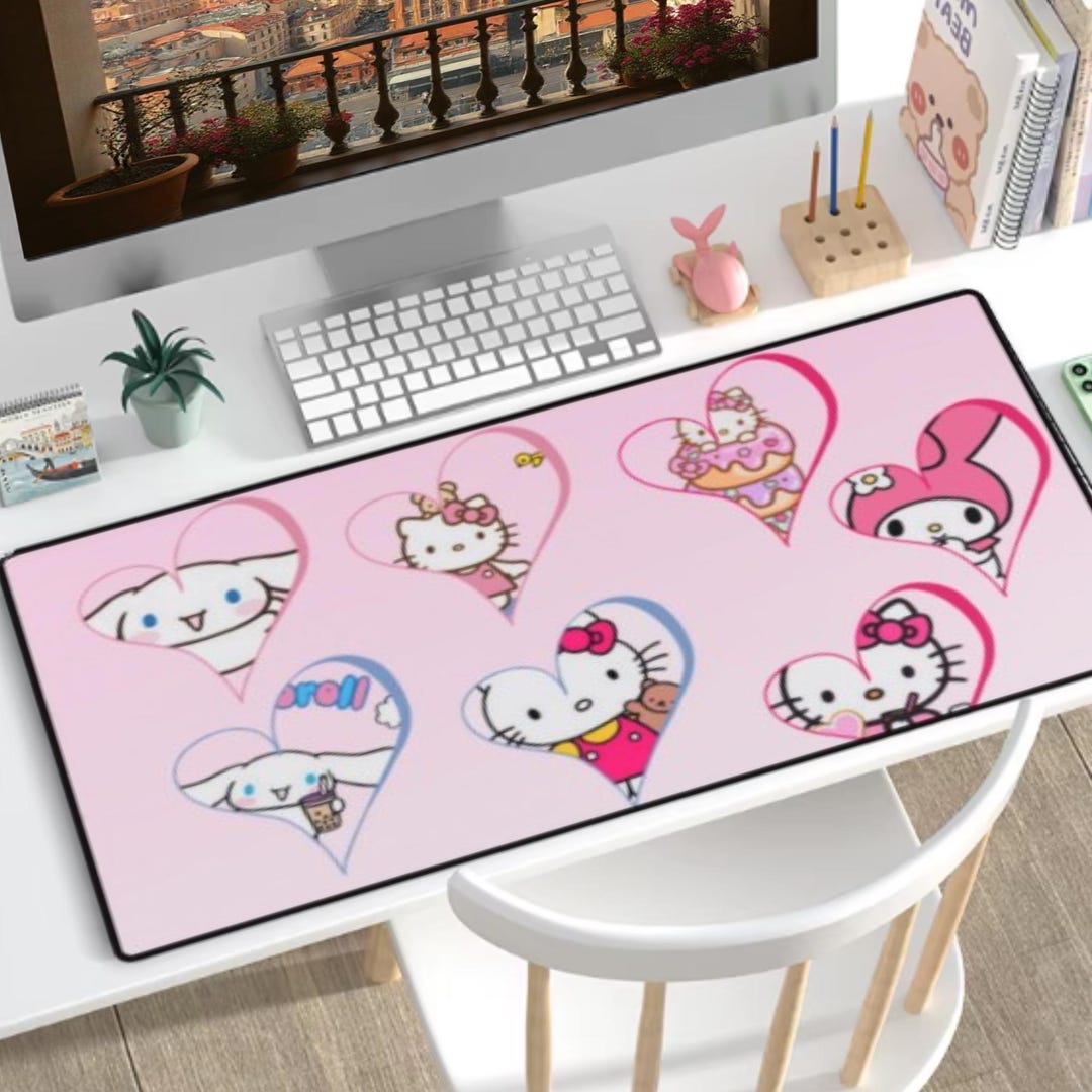 Hello Kitty MTG Pink Heart Playmat Large Kawaii Gaming Desk Mat Sanrio ...