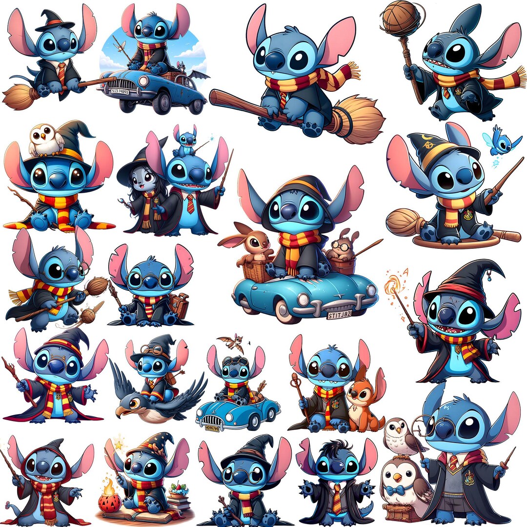 Stitch Wizard PNG Bundle, Cute Stitch Png, Disney Trip Stitch Png ...