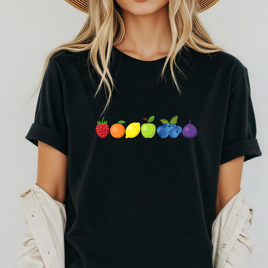 Fruity Rainbow Gay Pride Shirt, Aesthetic Lesbian Graphic Shirt, LGBTQ ...