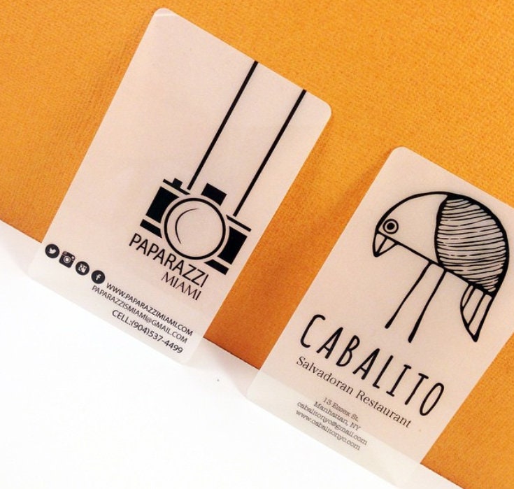 200 Business Cards - Frosted Opaque Semi-transparent Plastic Stock ...