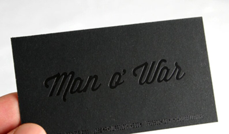 100 Business Cards Black Metallic Foil Embossing 16PT | Etsy