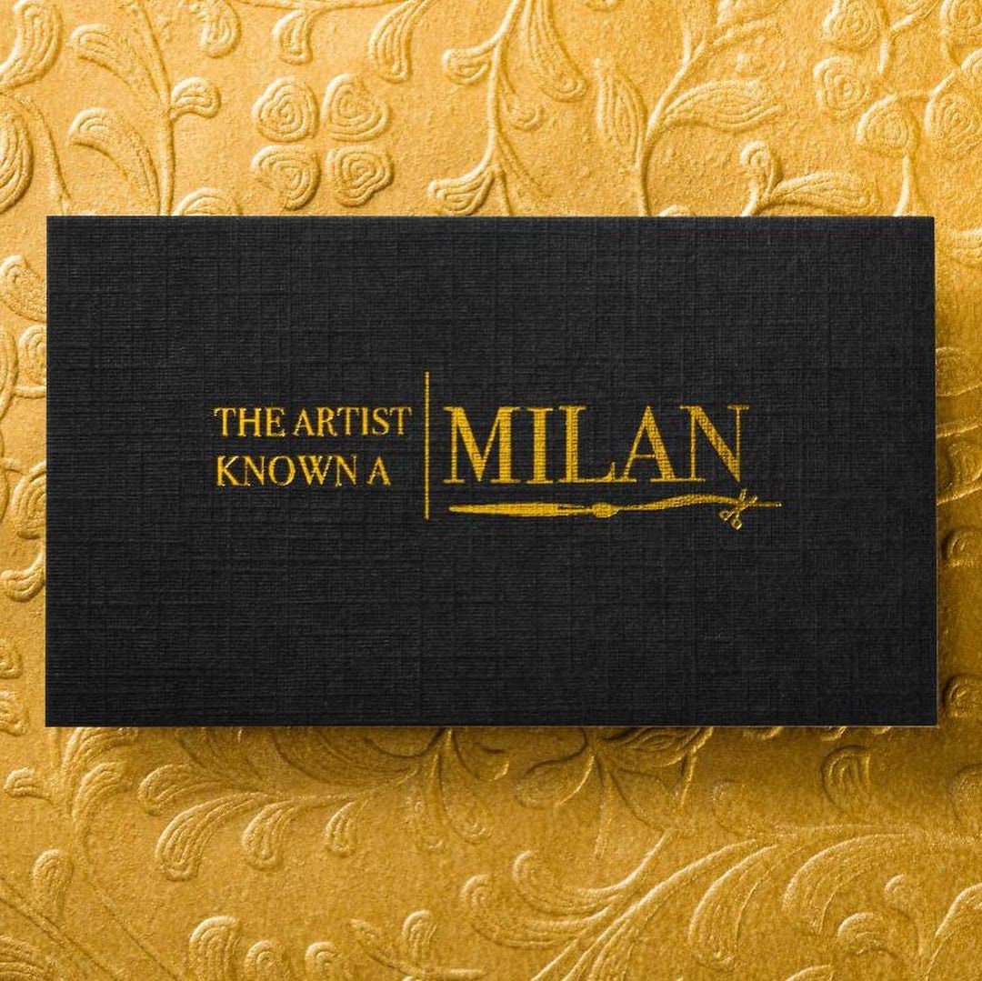 250 Business Cards or Hang Tags - 24PT Linen Stock W Metallic Foil Gold ...