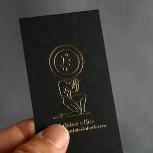 100 Business Cards - Black 14PT 16PT Matte Stock - Gold Matte Foil Gold ...