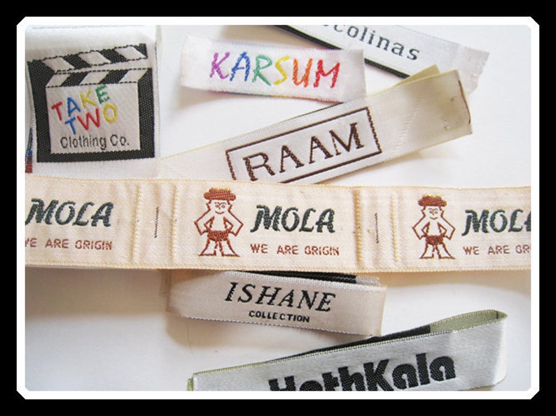 300 Custom Woven Labels | Satin Fabric Tags | Your Logo Artwork ...