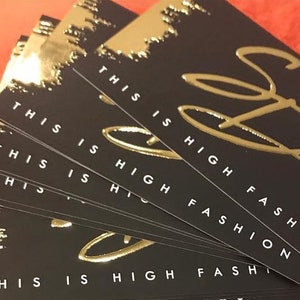 100 Business Cards - Raised Gold, Silver or Holographic Metallic Foil ...