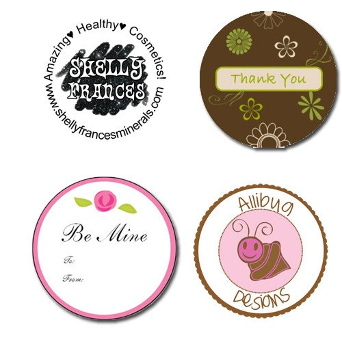 100 stickers 1 inch round color glossy custom printed | Etsy