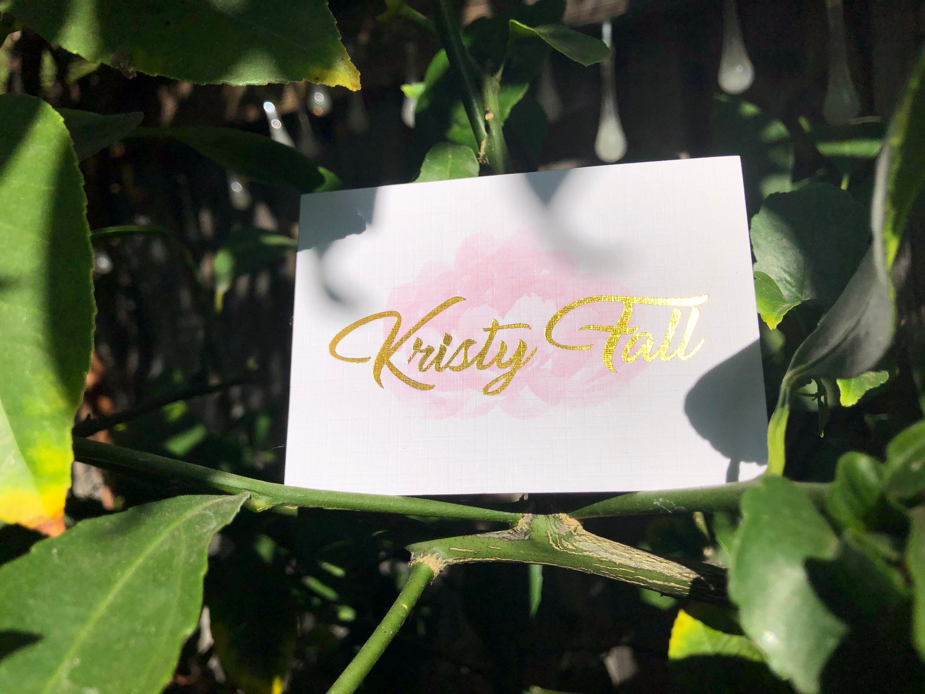 250 Business Cards or Hang Tags - 24PT Linen Stock W Metallic Foil Gold ...