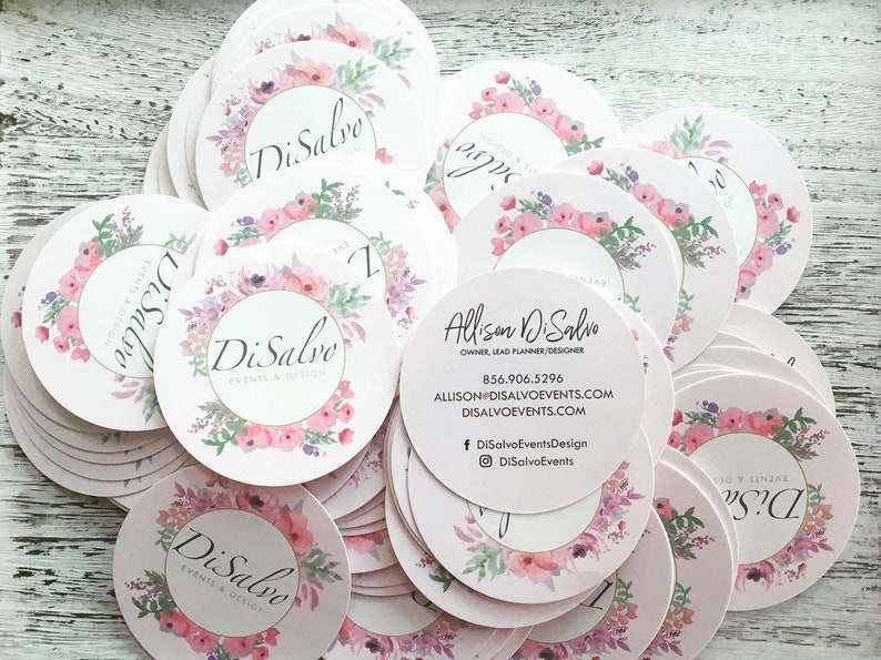 100 Round Hang Tags or Business Cards | 3 Inch Circle | 14PT Glossy or ...