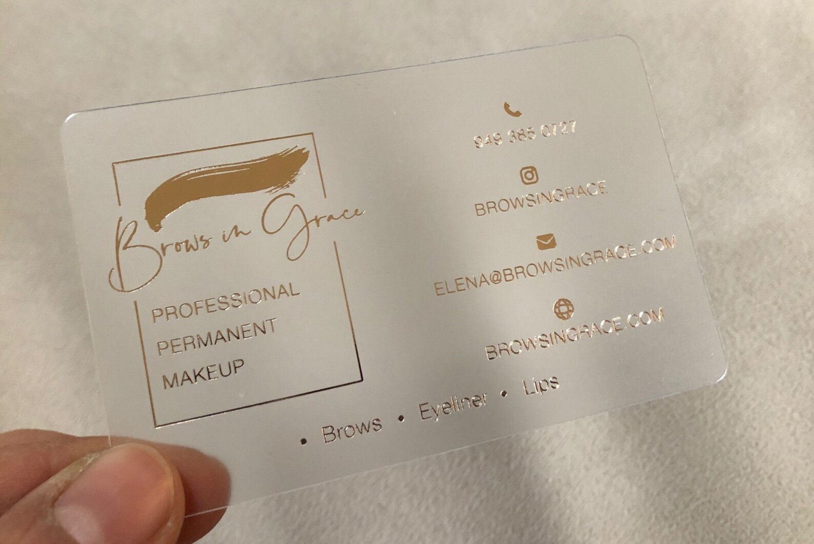 400 Business Cards - Frosted Plastic Stock - Red Copper Rose Gold ...