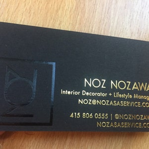 100 Business Cards - Black 14PT 16PT Matte Stock - Gold Matte Foil Gold ...