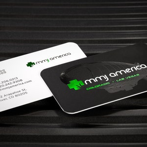 100 Business Cards - 35PT White Silk Laminated Matte Stock Spot UV Spot ...