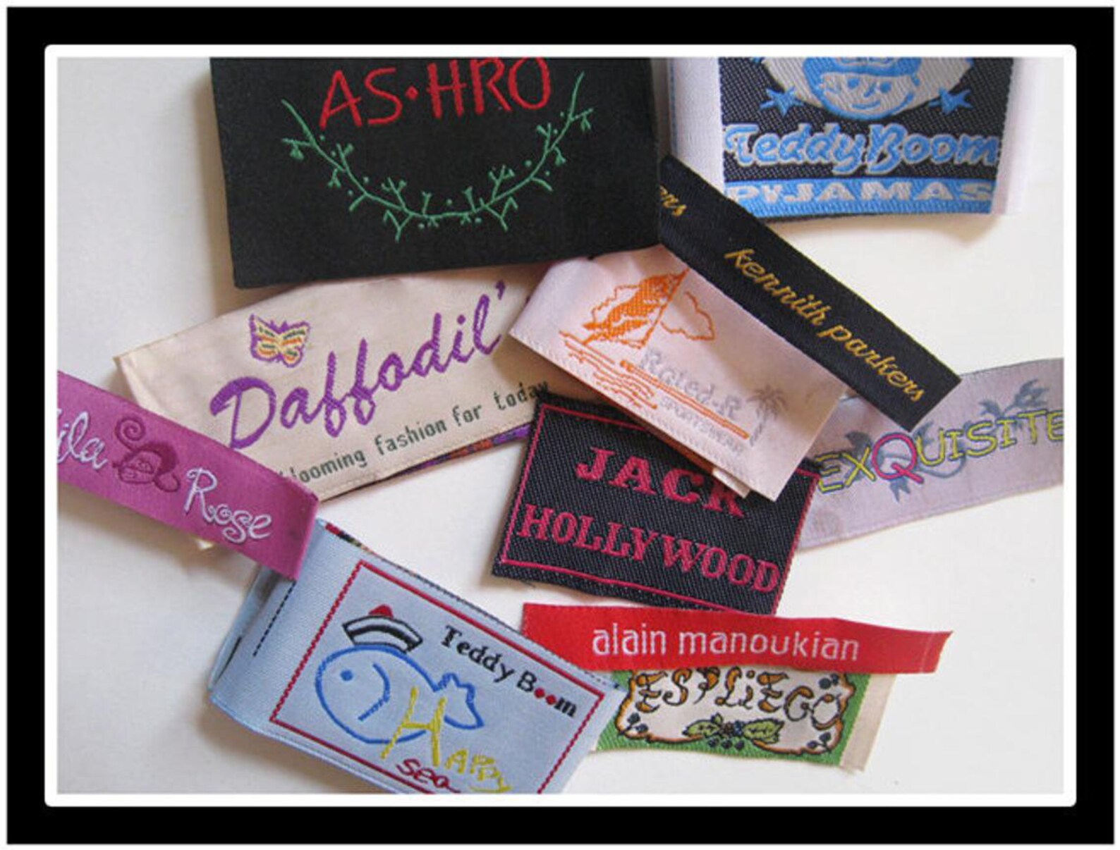 300 Woven Labels - High Density DAMASK Weave Fabric Tags - Your Logo ...