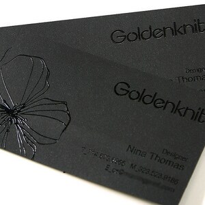 400 Business Cards Black Raised Ink 14PT 16PT Black Matte Stock Custom ...