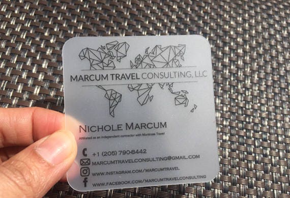 100 Business Cards Frosted Opaque Plastic Stock 20 PT Thick | Etsy