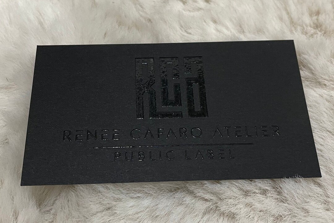 200 Business Cards - Black Raised Ink - 14PT 16PT Black Matte Stock ...