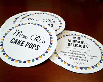 100 Round Hang Tags or Business Cards 3 Glossy Custom | Etsy