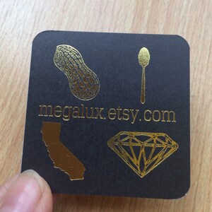 100 Business Cards - Black 14PT 16PT Matte Stock - Gold Matte Foil Gold ...