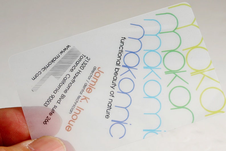 200 Frosted Plastic Business Cards | Clear Transparent White Ink ...