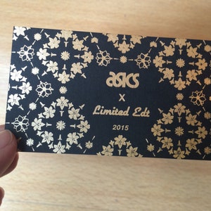 100 Business Cards - Black 14PT 16PT Matte Stock - Gold Matte Foil Gold ...