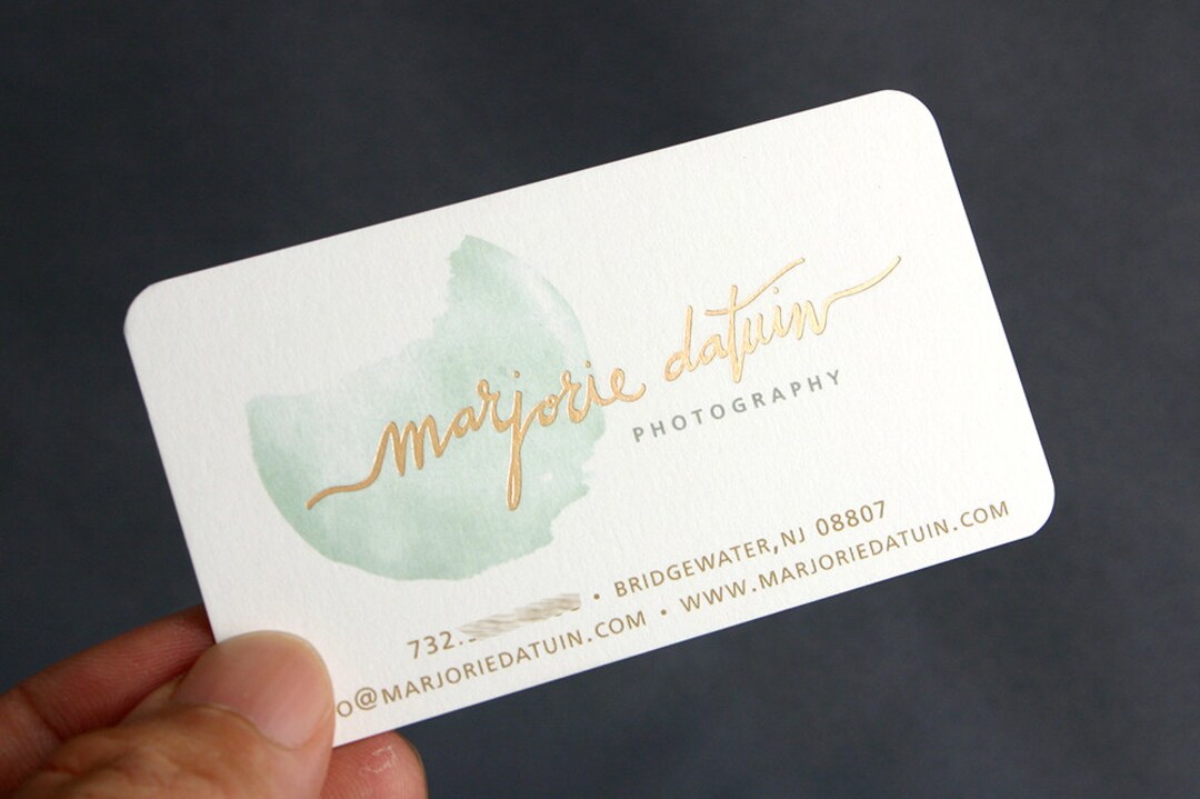 200 Business Cards - Metallic Foil Stamped 16 Pt Heavy Silky Matte ...