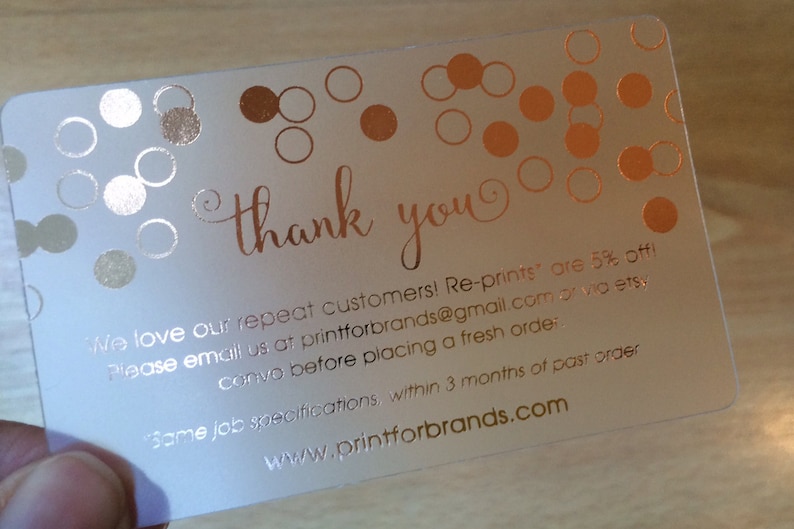 400 Business Cards - Frosted Plastic Stock - Red Copper Rose Gold ...