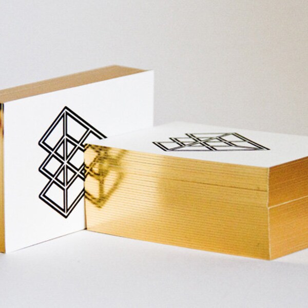 Gold Foil Edge Business Card - Etsy
