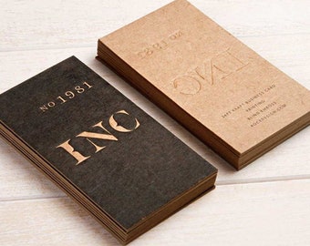 Brown Paper Business Cards - Etsy