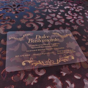 400 Business Cards - Frosted Plastic Stock - Red Copper Rose Gold ...