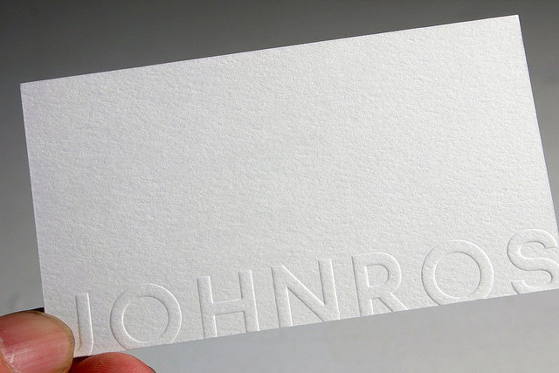 500 Business Cards Blind Embossed Stock 14 PT Matte Stock - Etsy