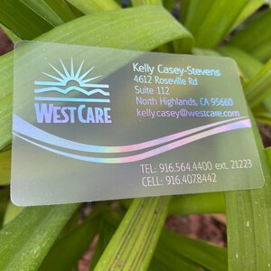 100 Business Cards - Frosted Plastic Stock - W Copper Rose Gold ...