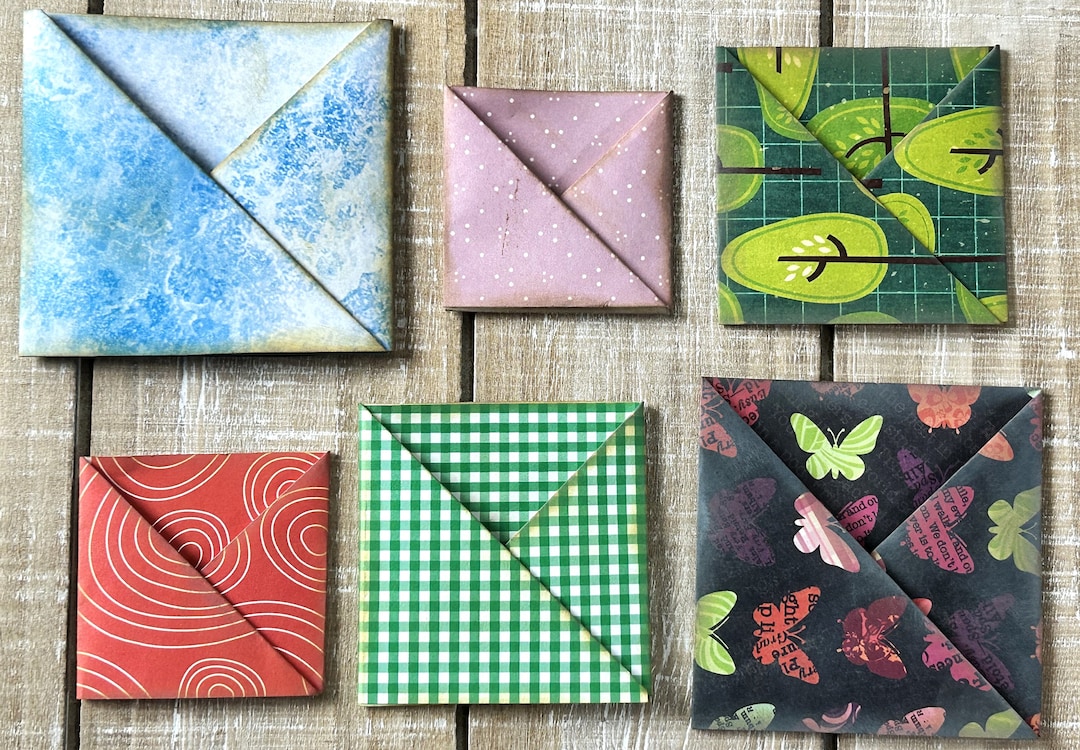 6 Junk Journal Folded Origami Pocket Paper Folded Pocket 3 Different ...