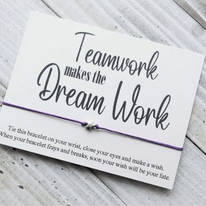 Teamwork Makes the Dream Work Wish Bracelet Team Gift Teamwork Dream ...