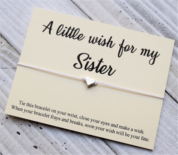 Sister Wish Bracelet cord Sister wish bracelet simple gift | Etsy