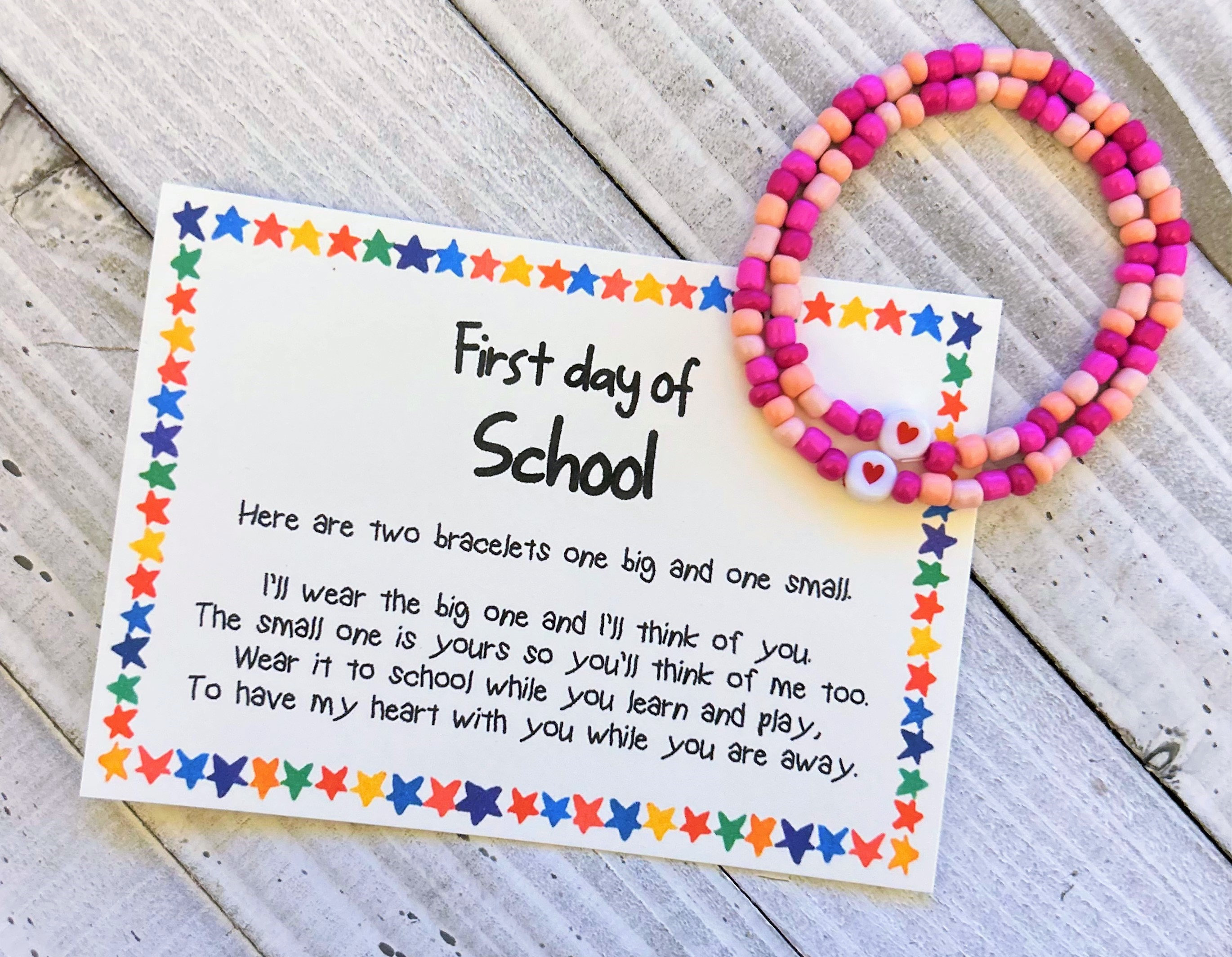 First Day of School Bracelet Set First Day of School Mommy and Me Daddy ...