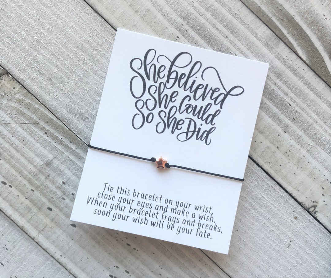 She Believed She Could so She Did Wish Bracelet Simple Gift Cord Wish ...