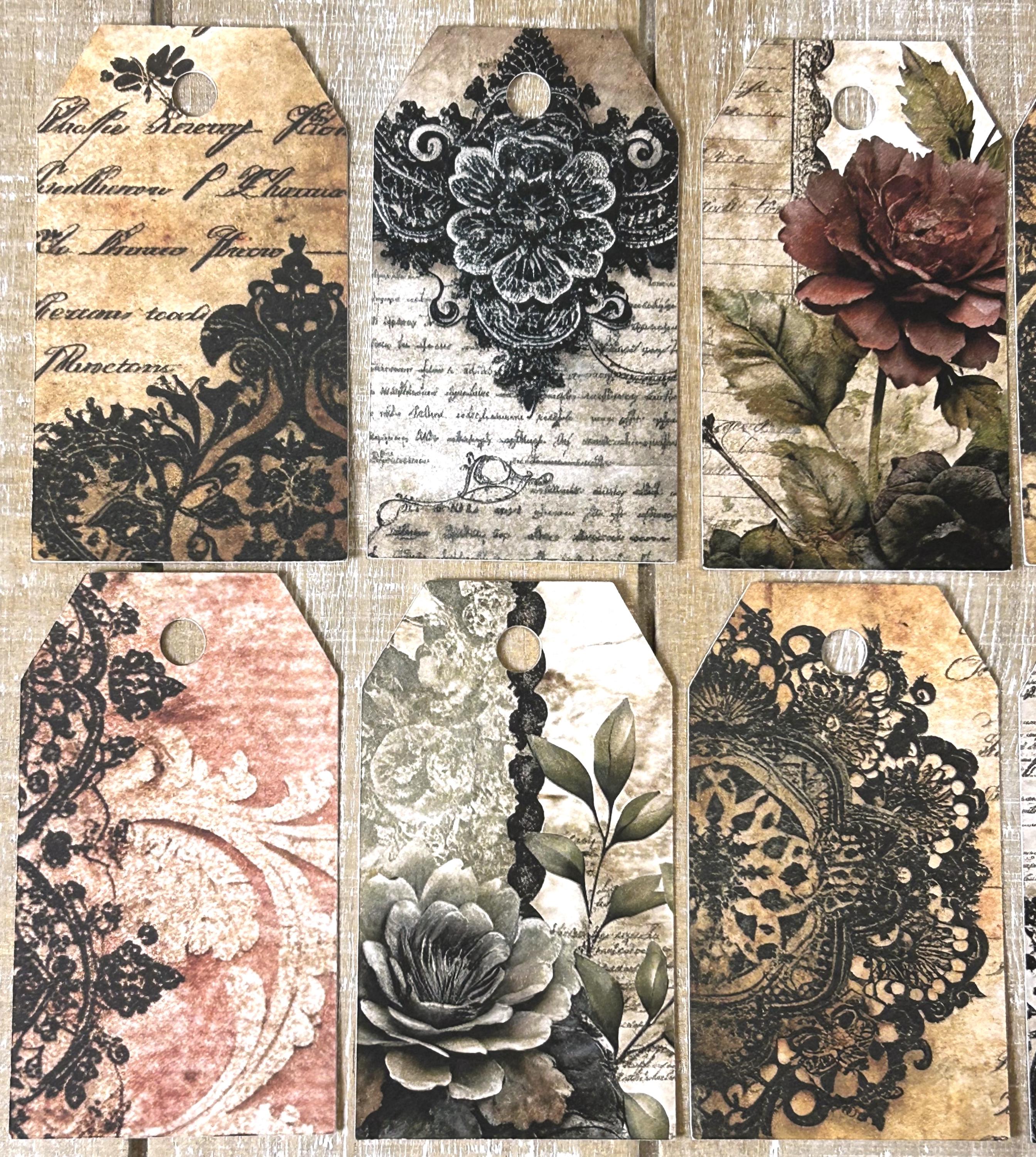 Junk Journal Grunge Gothic Tags Set of 10 Gift Tags Ephemera Card ...