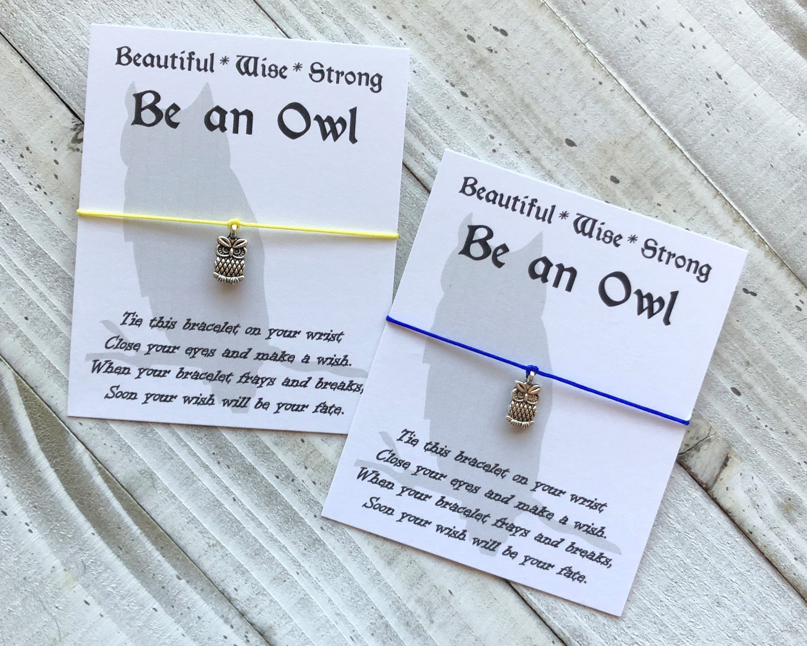 Owl Wish Bracelet Inspirational Cord Wish Bracelet Simple Gift Wish ...