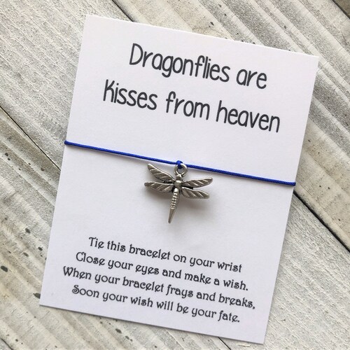Dragonfly Wish Bracelet Dragonflies Are Kisses From Heaven - Etsy