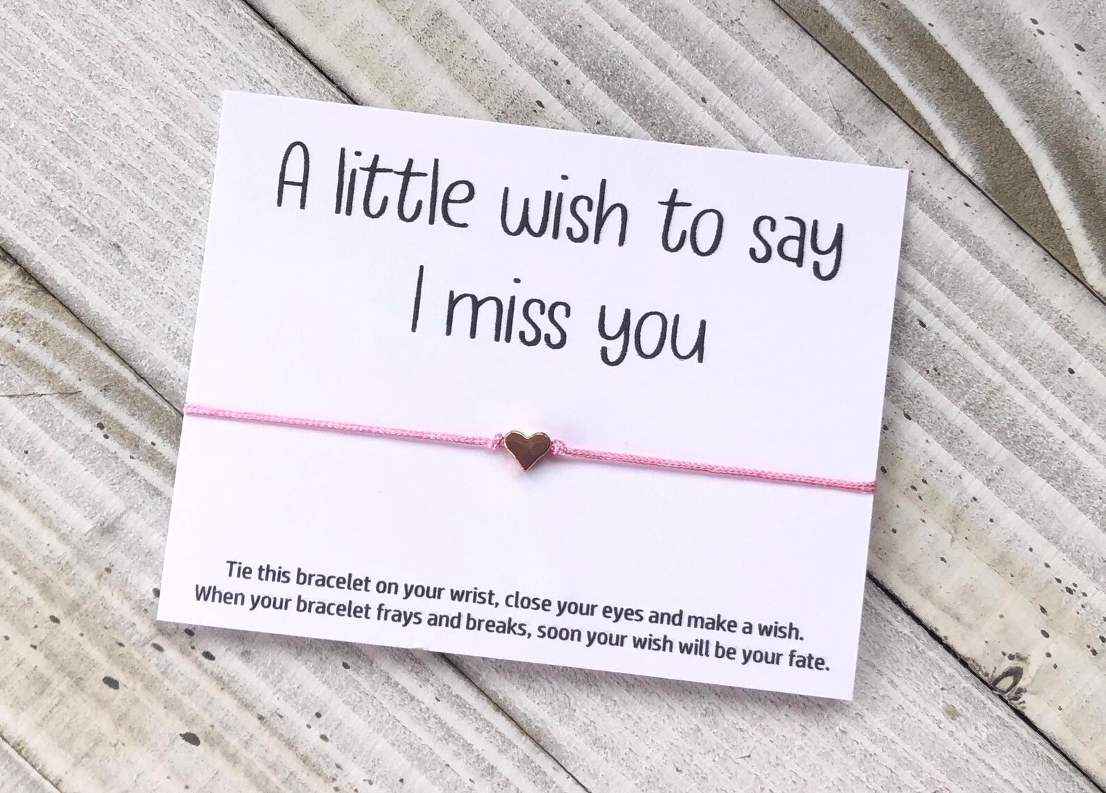 Miss You Wish Bracelet Distance Love Wish Cord Wish Bracelet Simple ...