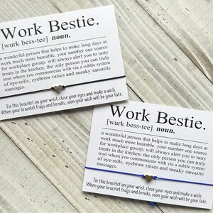 Work Bestie Wish Bracelet Team Gift Work Best Friend Definition Office ...