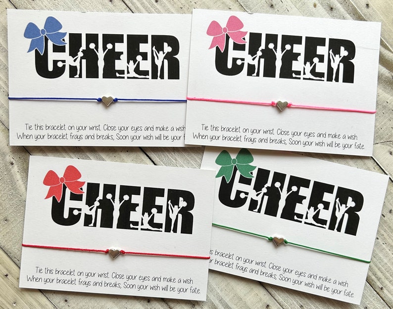 Cheer Wish Bracelet Cheer Cheerleader Love Friendship Bracelet Gift ...
