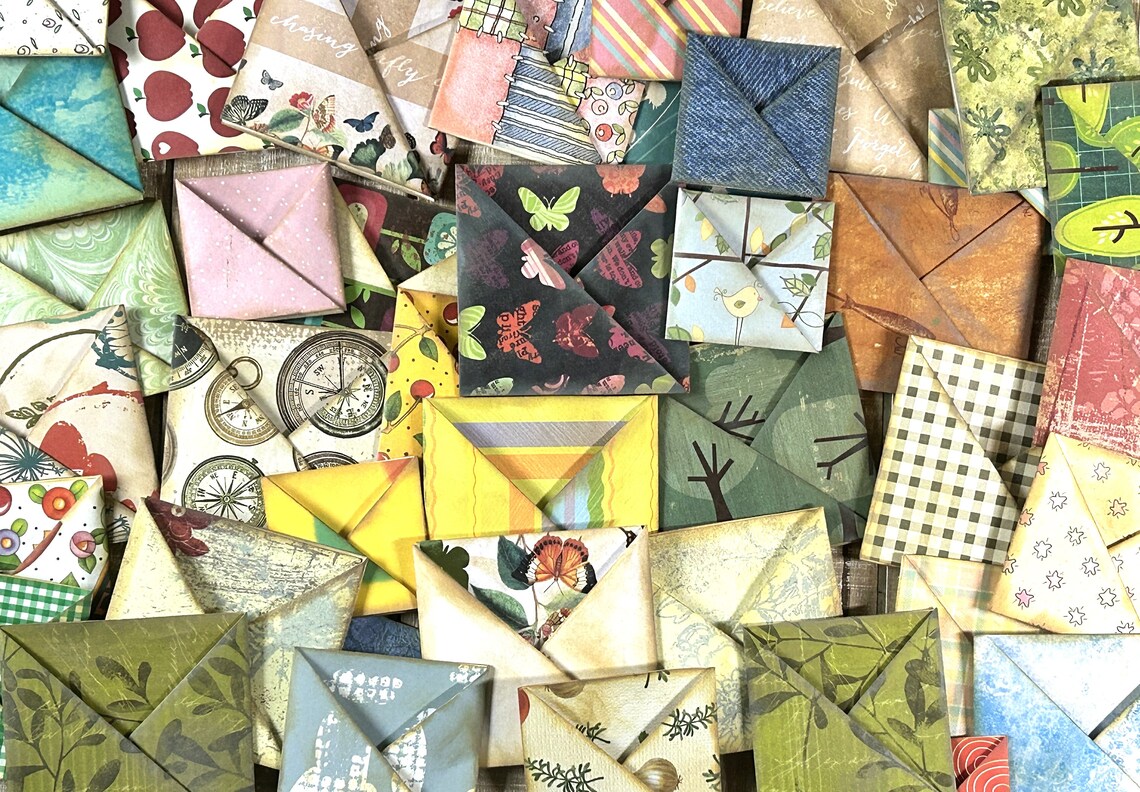 6 Junk Journal Folded Origami Pocket Paper Folded Pocket 3 Different ...