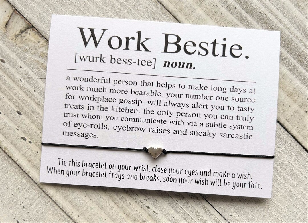 Work Bestie Wish Bracelet Team Gift Work Best Friend Definition Office ...