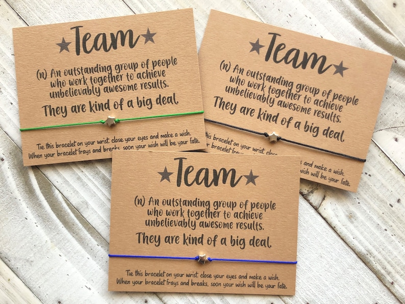 Team Wish Bracelet Team Gift Team Definition Office Co Workers Bracelet ...