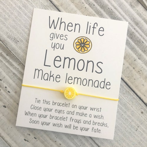 Lemon Wish Bracelet When Life Gives You Lemons Make Lemonade - Etsy
